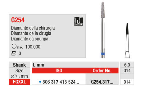 Frese chirurgiche G254 Edenta - Frese